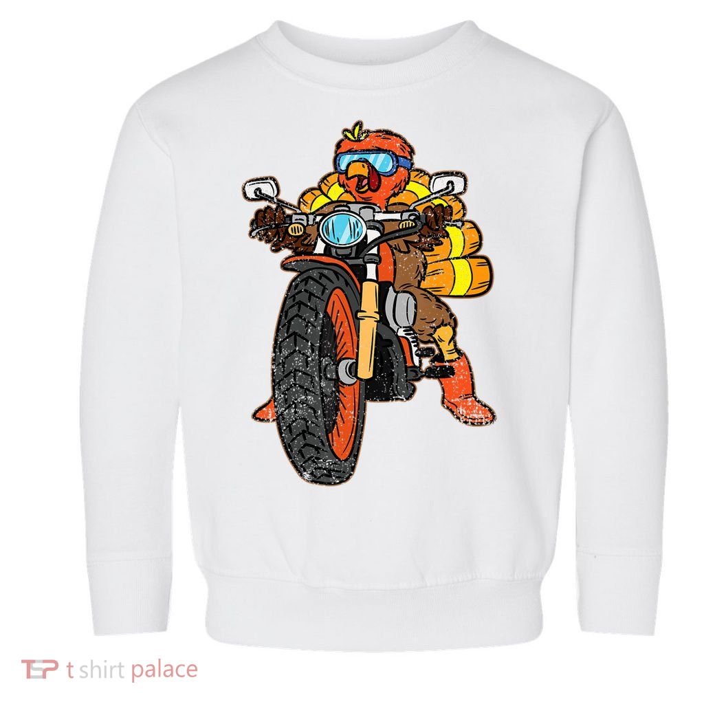 Turkey Riding Motorcycle Thanksgiving Day Cool Biker Rider Toddler ...