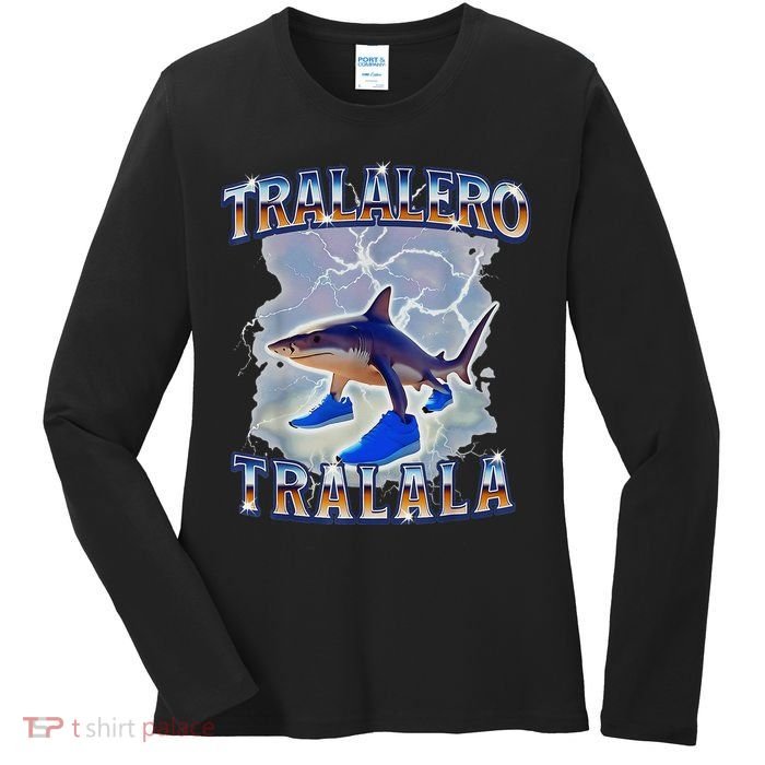 Tralalero Tralala Shark Meme Bootle Ladies Long Sleeve Shirt | TShirtPalace