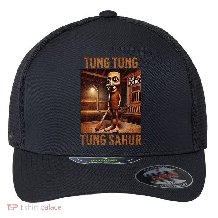 Tung Tung Tung Sahur Italian Brainrot Meme Flexfit Unipanel Trucker Cap ...