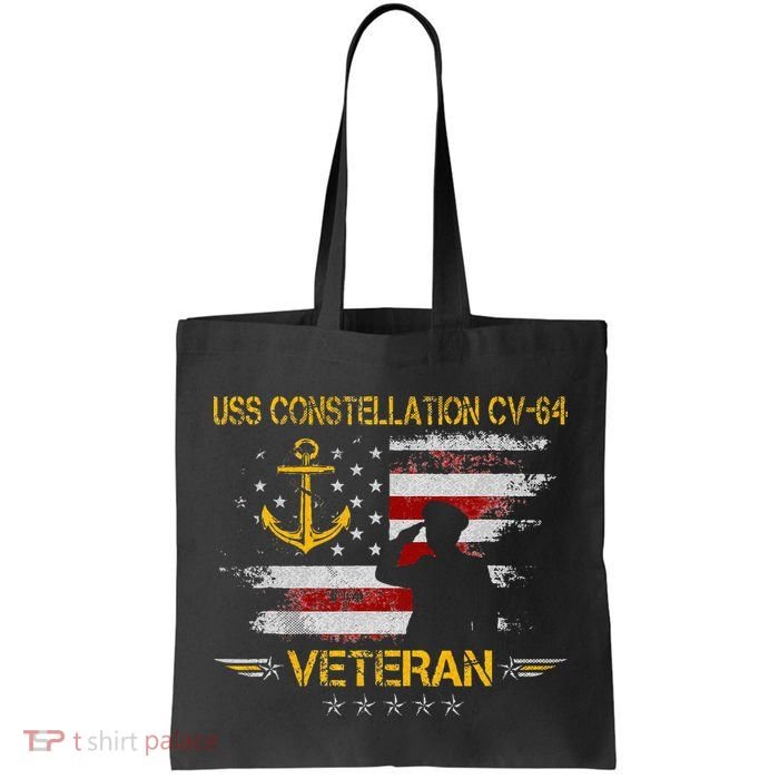 USS Constellation CV 64 Aircraft Carrier Veteran Flag Retro Tote Bag ...