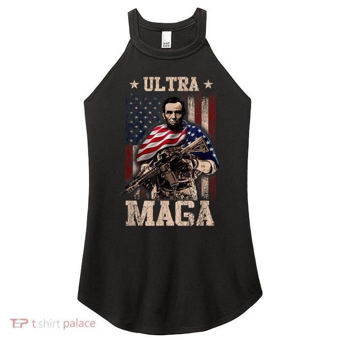 Ultra Maga 4th Of July Abraham Lincoln Gun 2nd Amendment Women's ...