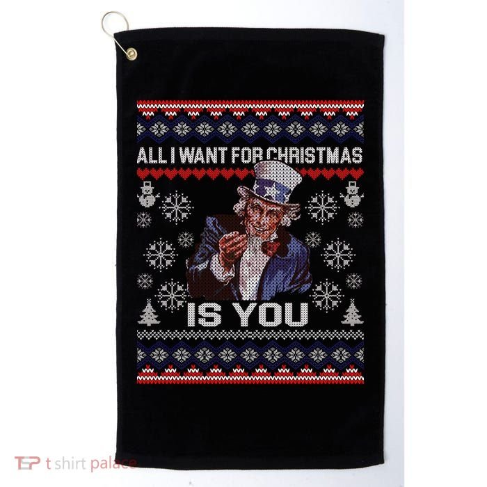 Uncle Sam All I Want for Christmas is You Ugly Golf Towel | TShirtPalace