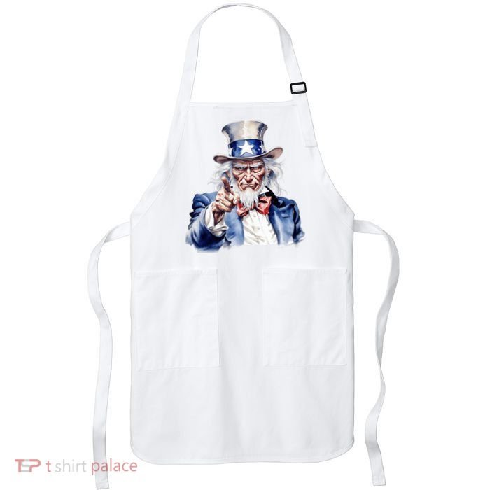 Uncle Sam I Want You | Uncle Sam Day Full-Length Apron With Pockets ...