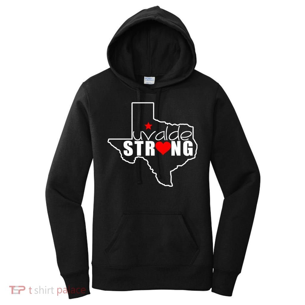 Uvalde Strong Texas Map Heart Women's Hoodie | TShirtPalace