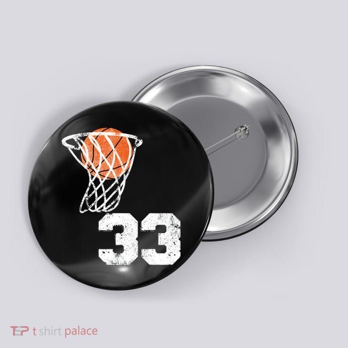 Vintage Basketball Jersey Number 33 Player Number Button | TShirtPalace