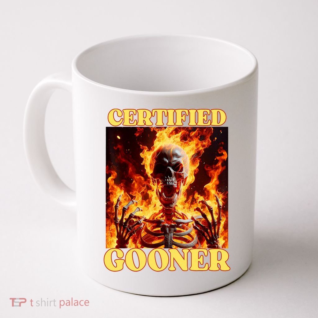 Vintage Certified Gooner Funny Cringe Hard Skeleton Meme Coffee Mug ...