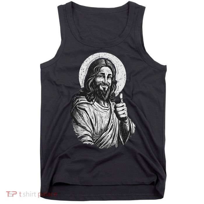 Vintage Friend Jesus Giving A Thumbs Up Jesus Tank Top | TShirtPalace