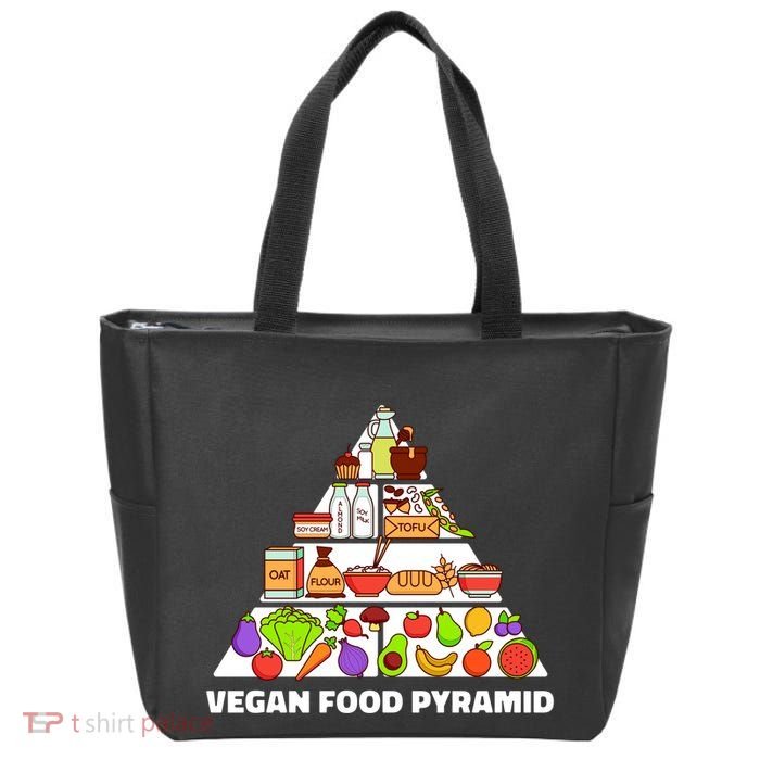 Vegan Food Pyramid Zip Tote Bag | TShirtPalace