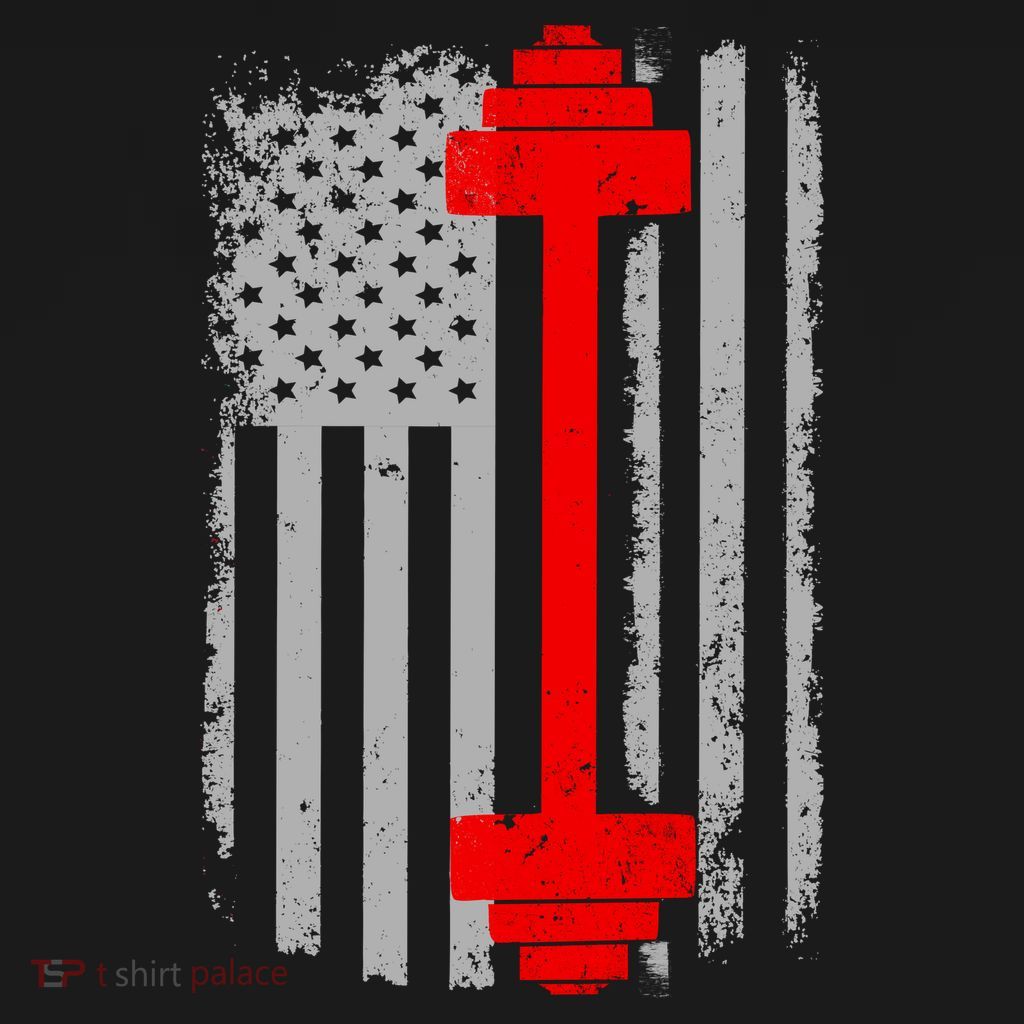 Vintage American Weight Training Flag Full Zip Hoodie | TShirtPalace