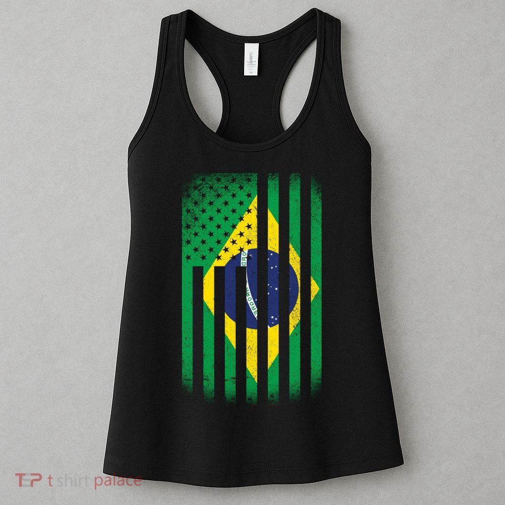 Vintage Flag Of Brazil Women's Racerback Tank | TShirtPalace