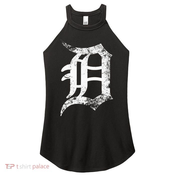 Vintage Letter D Detroit Michigan 313 Area Code White Women's Perfect ...