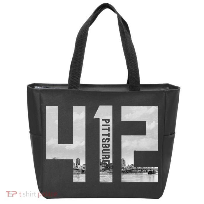 Vintage Pittsburgh Pennsylvania 412 Area Code Skyline Bag