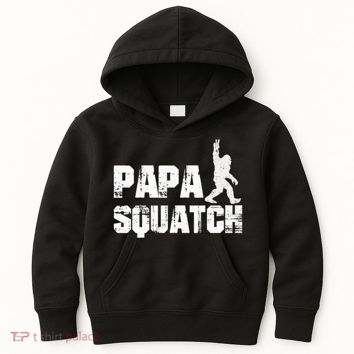Vintage Papa Squatch Dad Sasquatch Bigfoot Fathers Day Kids Hoodie ...