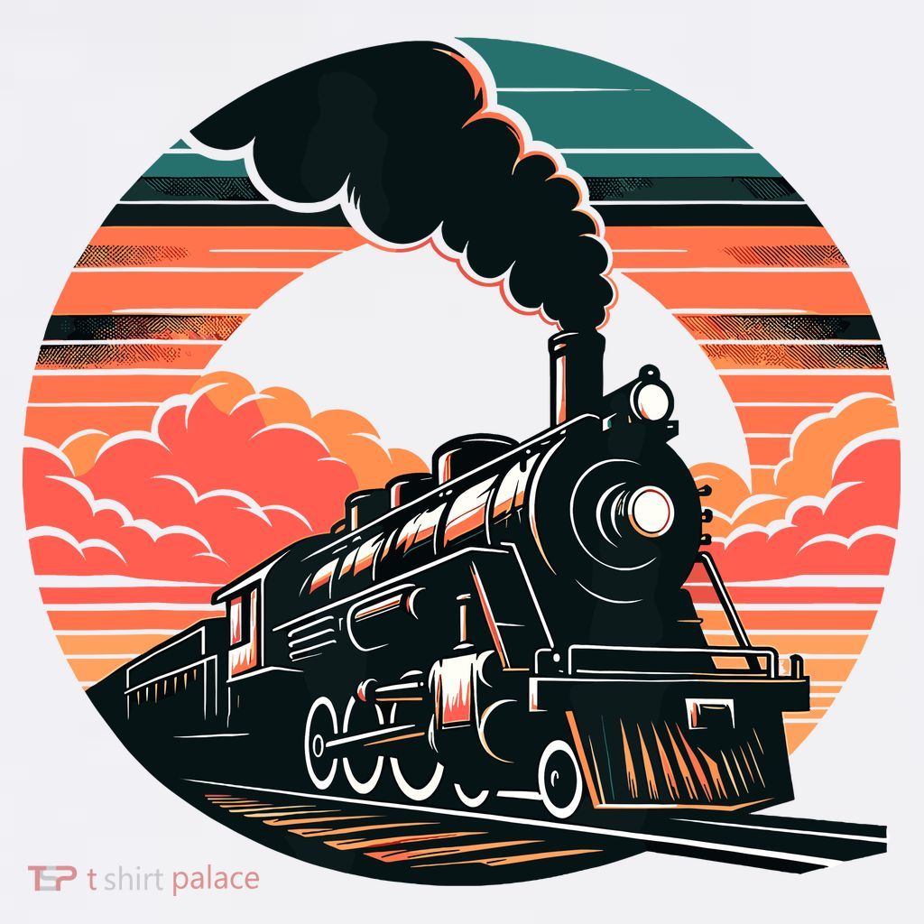 Vintage Steam Engine Train Locomotive Cool Sunset Railroad Trucker Hat ...