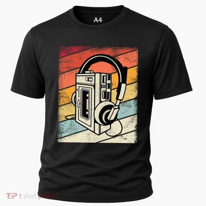 Vintage Walkman Retro 80s 90s Graphic Cooling Performance Crew T-Shirt ...