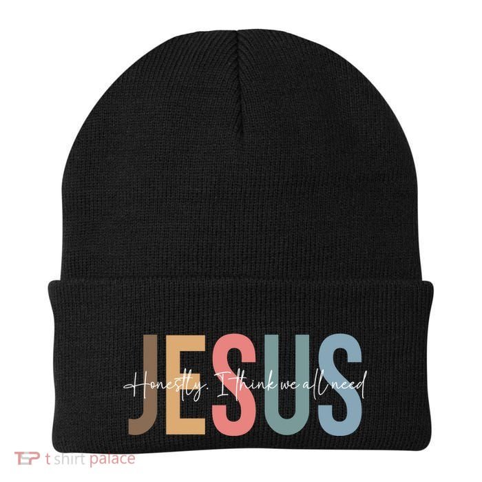 We All Need Jesus Romans 3:23 Christian Bible Verse Front & Back Beanie ...