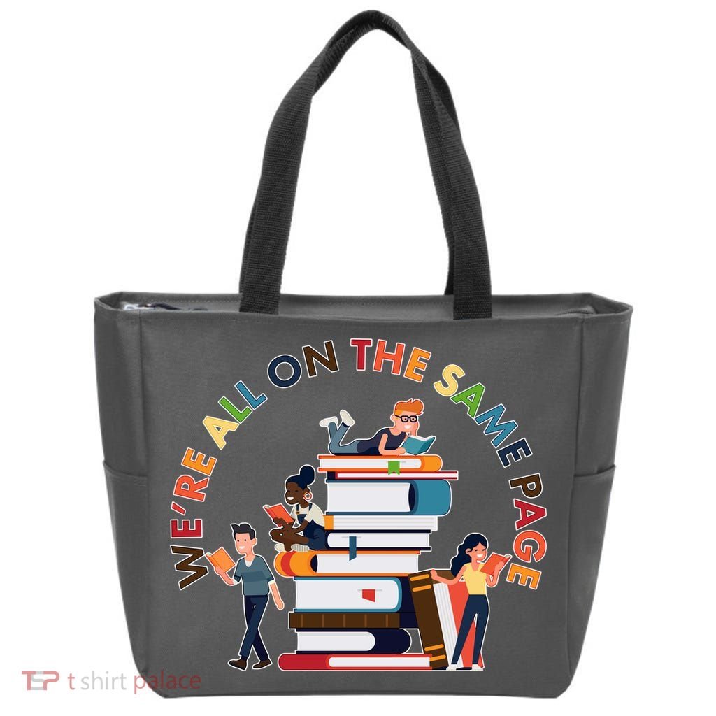 Were All One The Same Page Library Reading Fan Book Lover Bag ...
