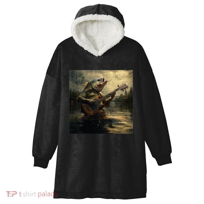 Weird Bass Fish Playing Bass Guitar Funny Cursed Meme Hooded Wearable ...