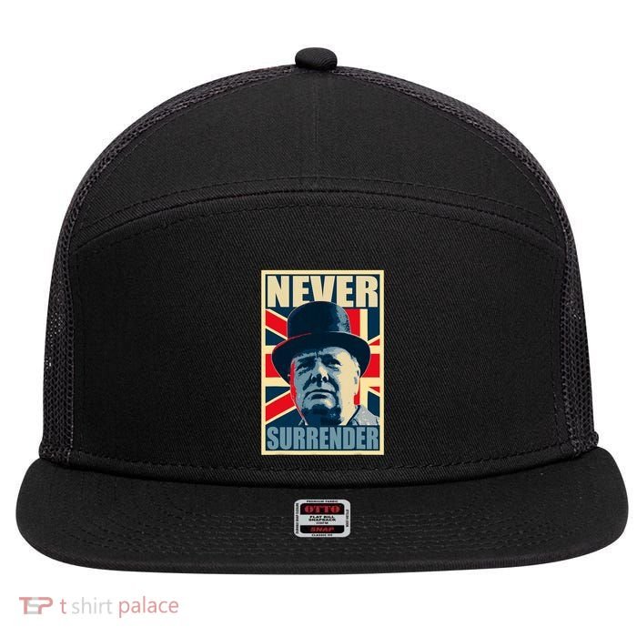 Winston Churchill Never Surrender British Flag Propaganda 7 Panel Mesh ...