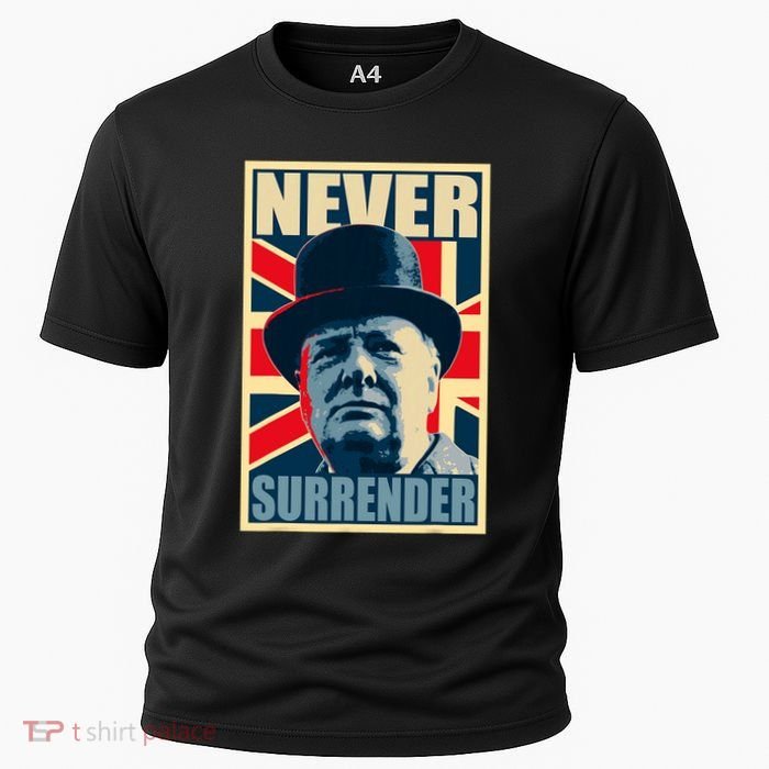 Winston Churchill Never Surrender British Flag Propaganda Cooling ...