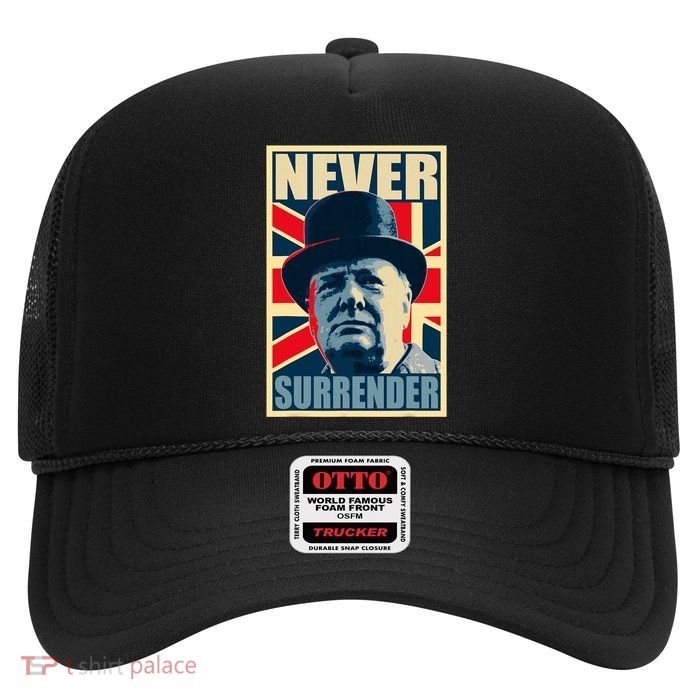 Winston Churchill Never Surrender British Flag Propaganda Hat ...
