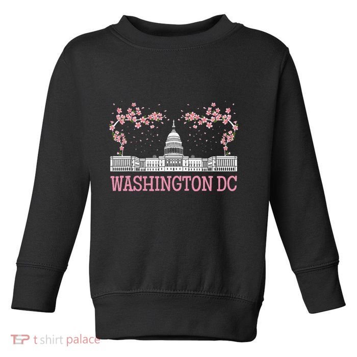 Washington Dc Cherry Blossom Monument Toddler Sweatshirt | TShirtPalace
